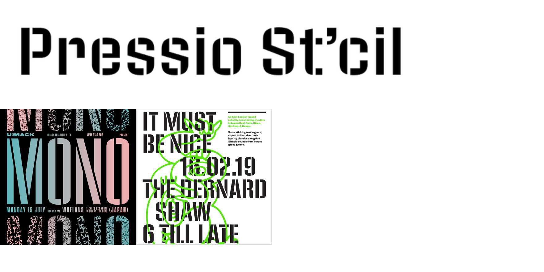Pressio Stencil in use - Fonts In Use