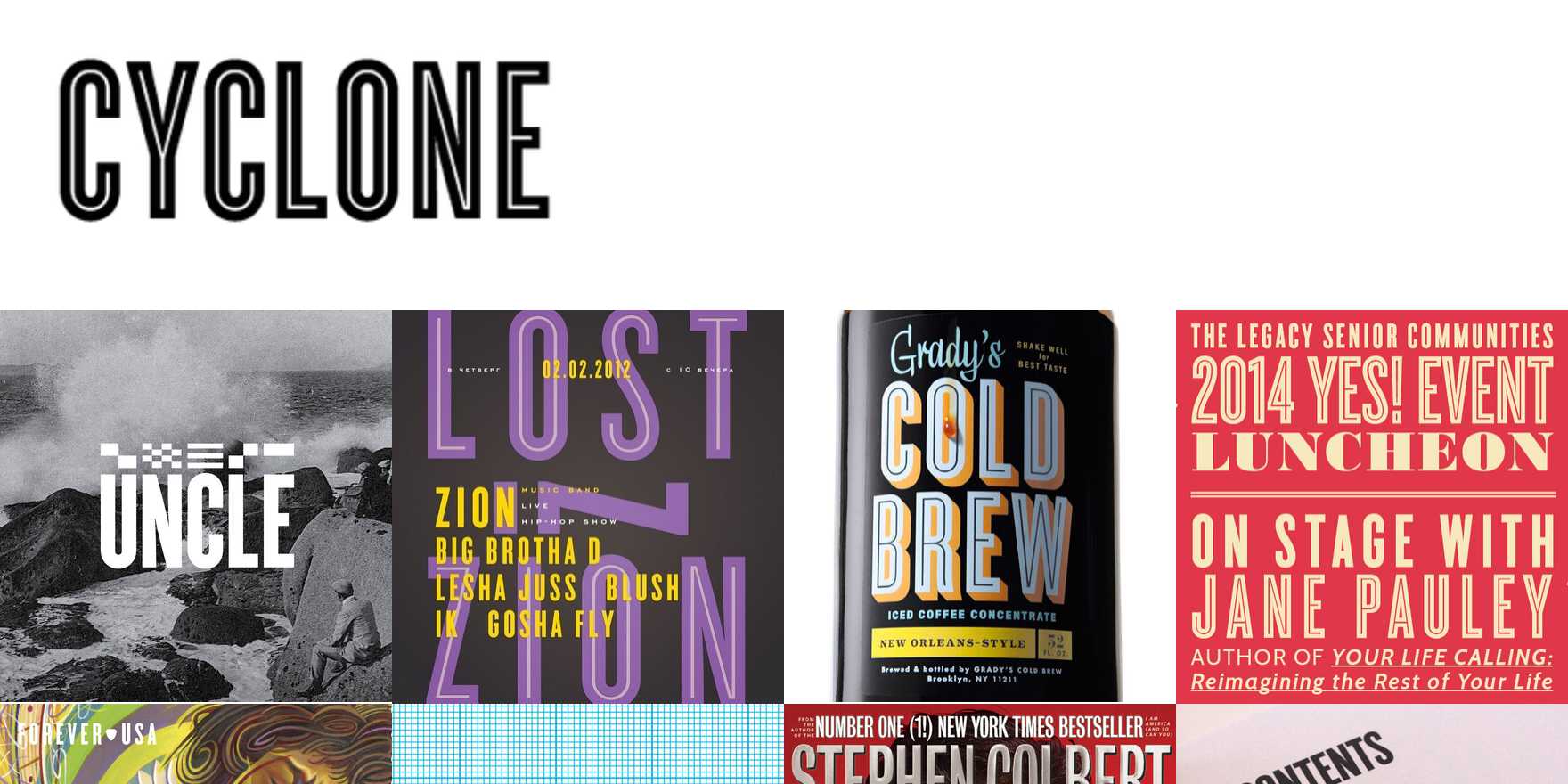 Cyclone in use - Fonts In Use