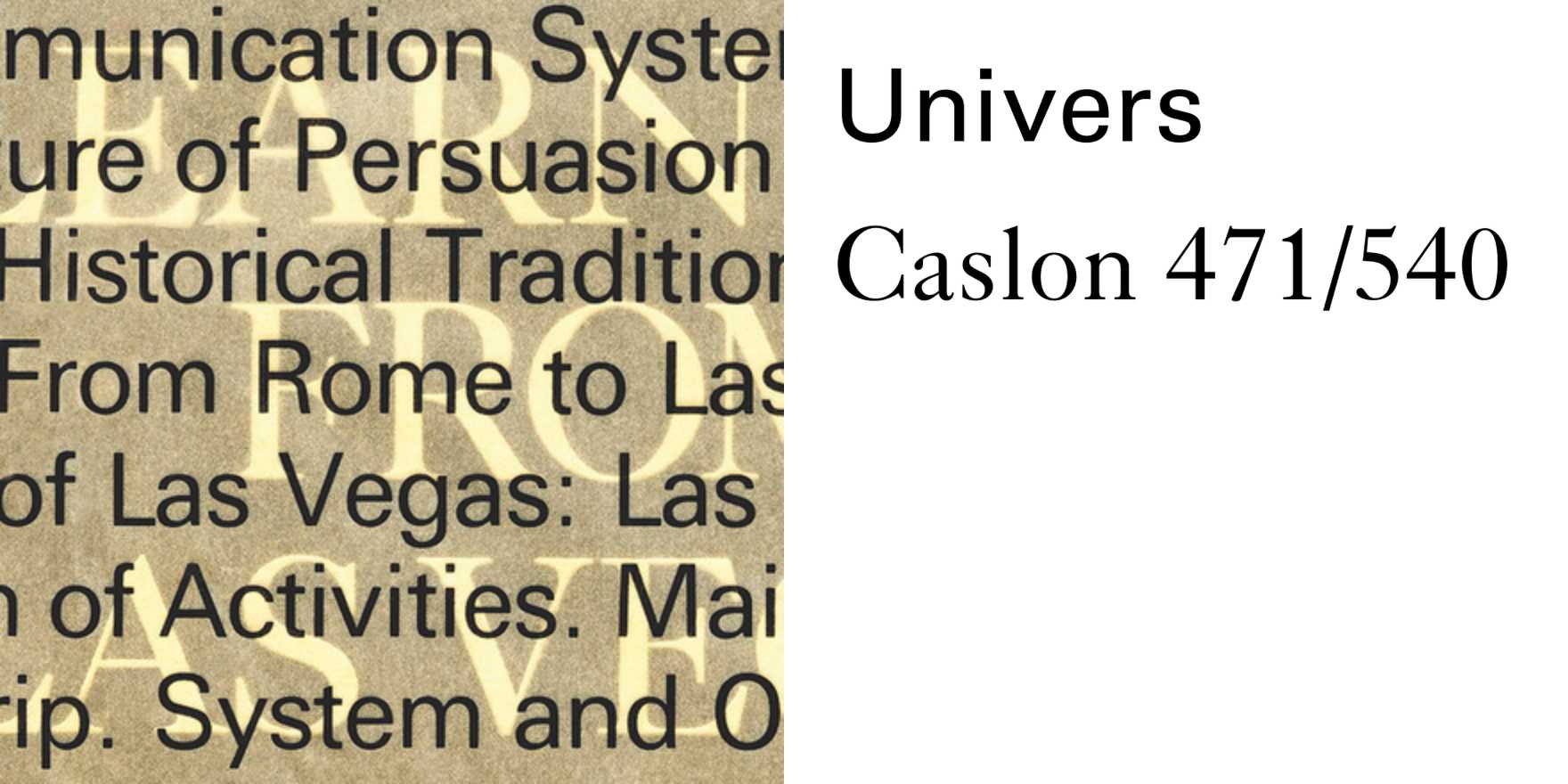 Learning from Las Vegas, first edition - Fonts In Use