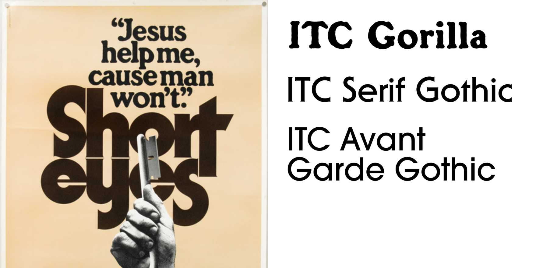 Short Eyes (1977) movie posters - Fonts In Use