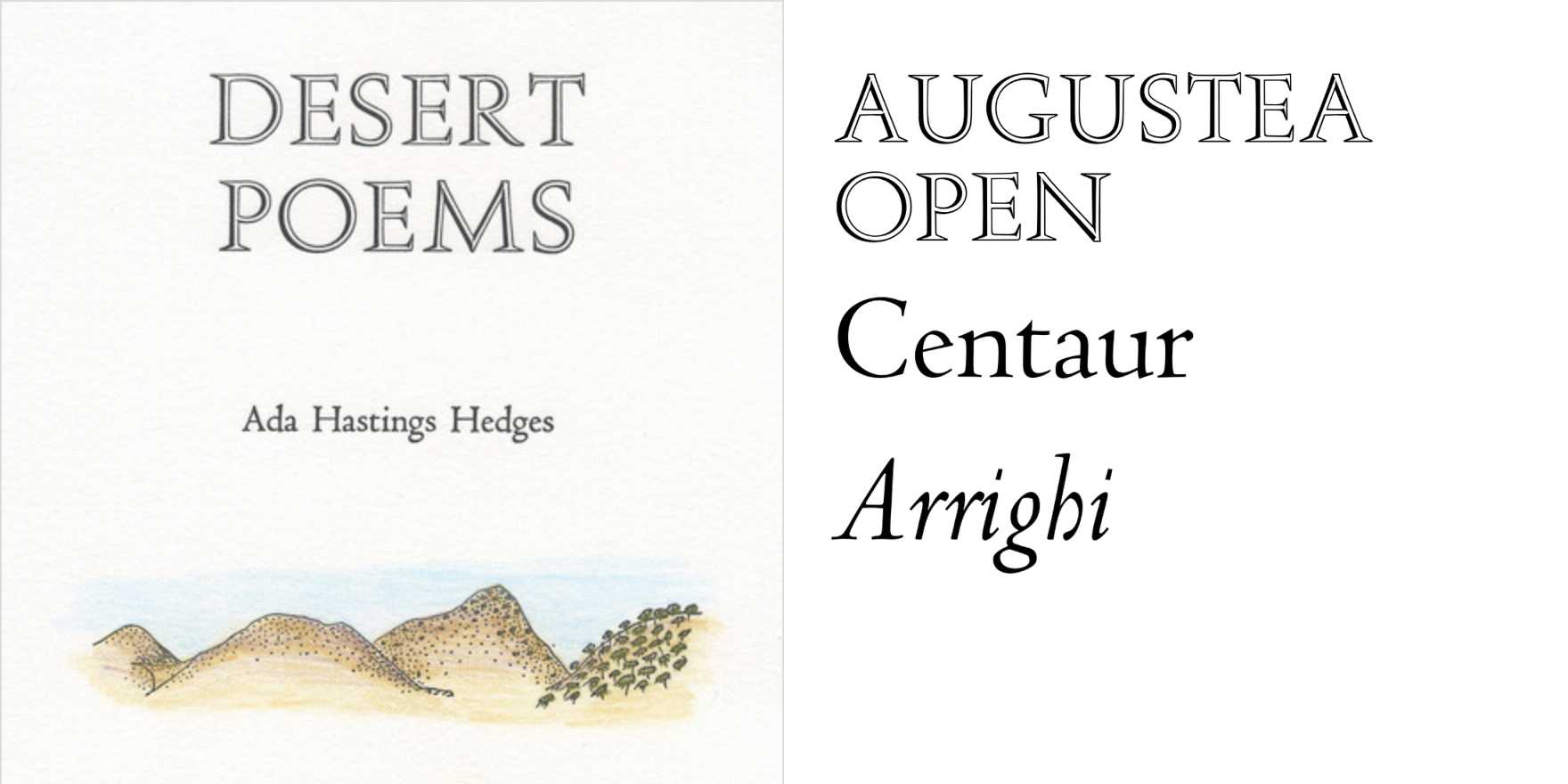 Desert Poems by Ada Hastings Hedges - Fonts In Use