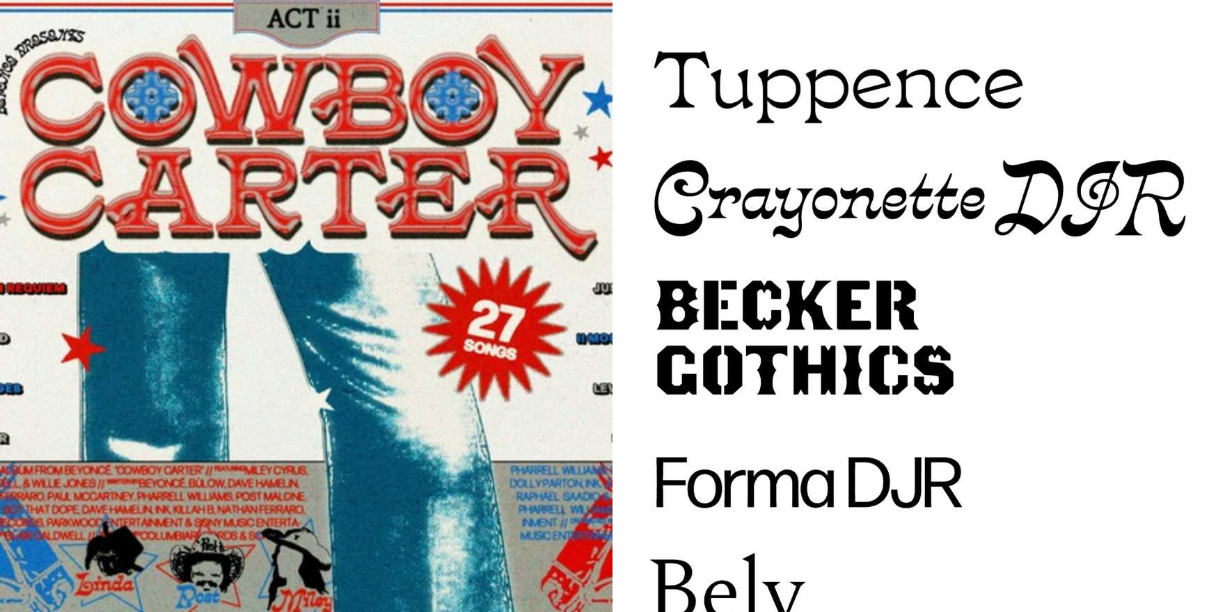 Beyoncé – Cowboy Carter album release poster - Fonts In Use