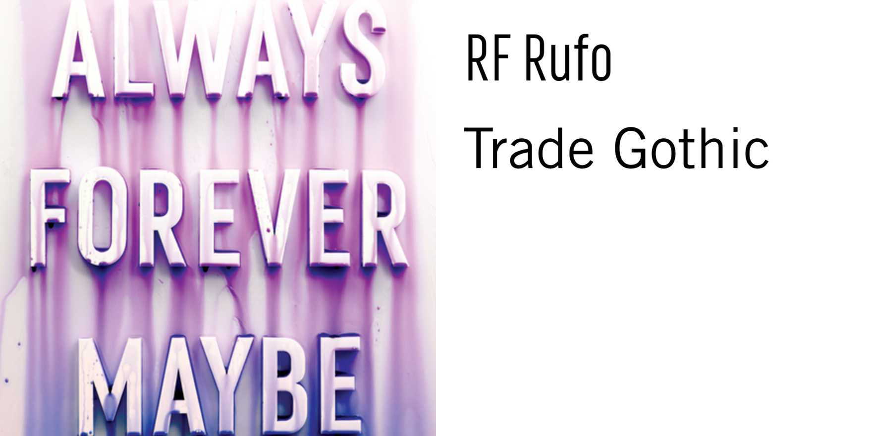 Always Forever Maybe by Anica Mrose Rissi - Fonts In Use