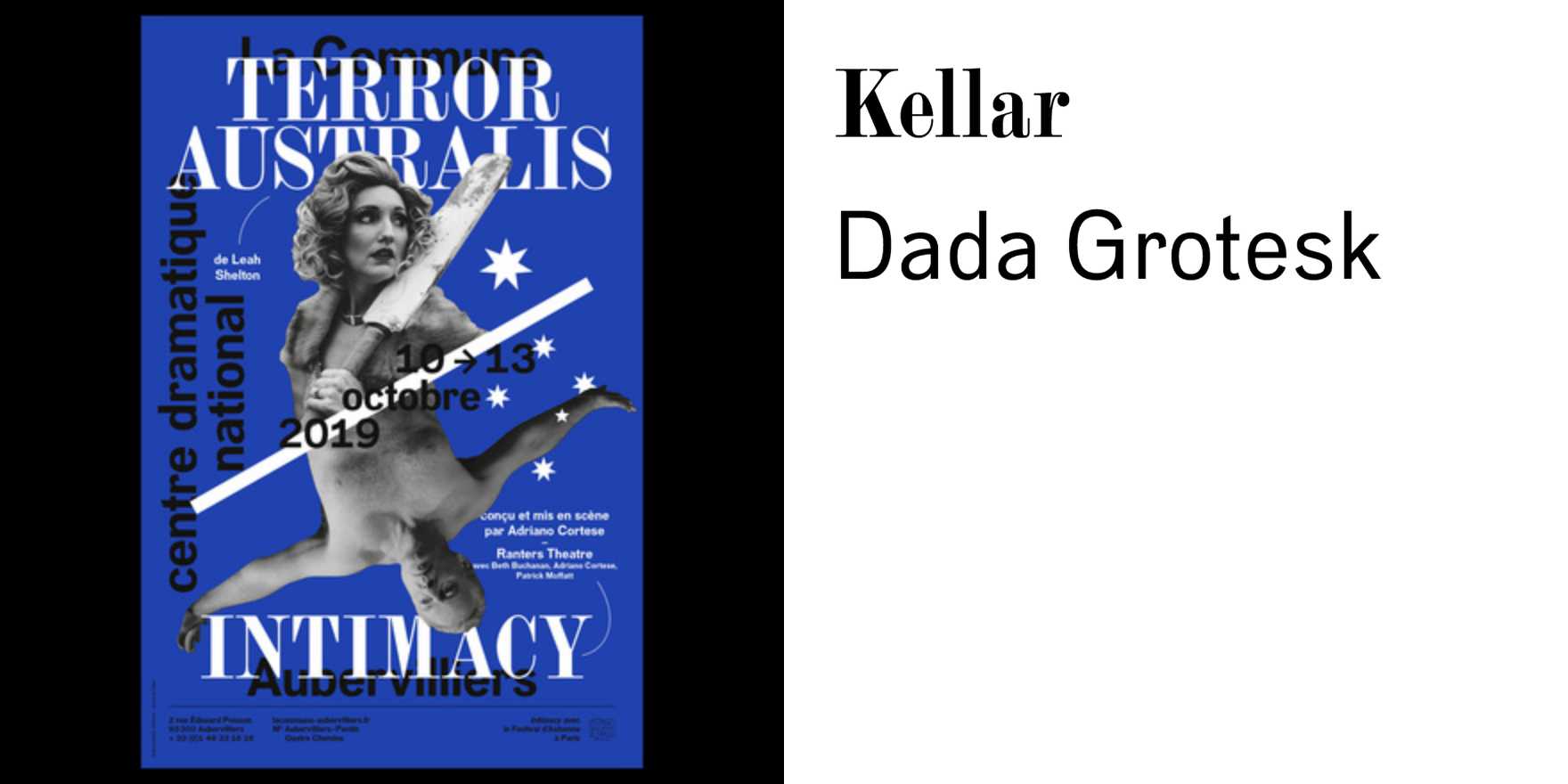 Terror Australis / Intimacy poster, La Commune - Fonts In Use