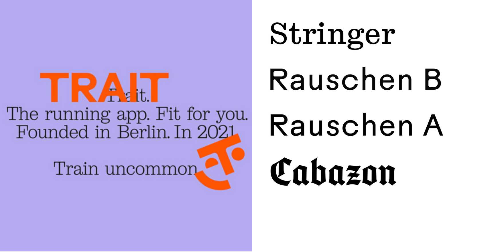 Trait - Fonts In Use