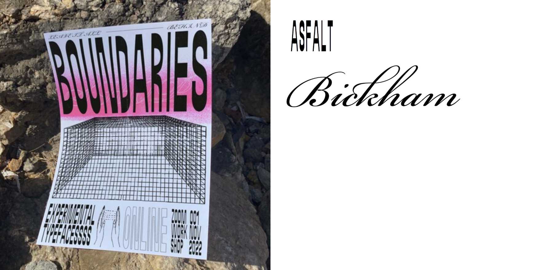 BOUNDARIES workshop poster - Fonts In Use