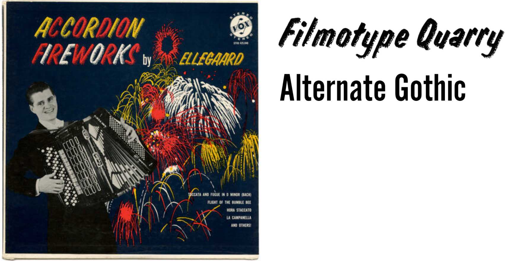 Ellegaard – Accordion Fireworks album art - Fonts In Use