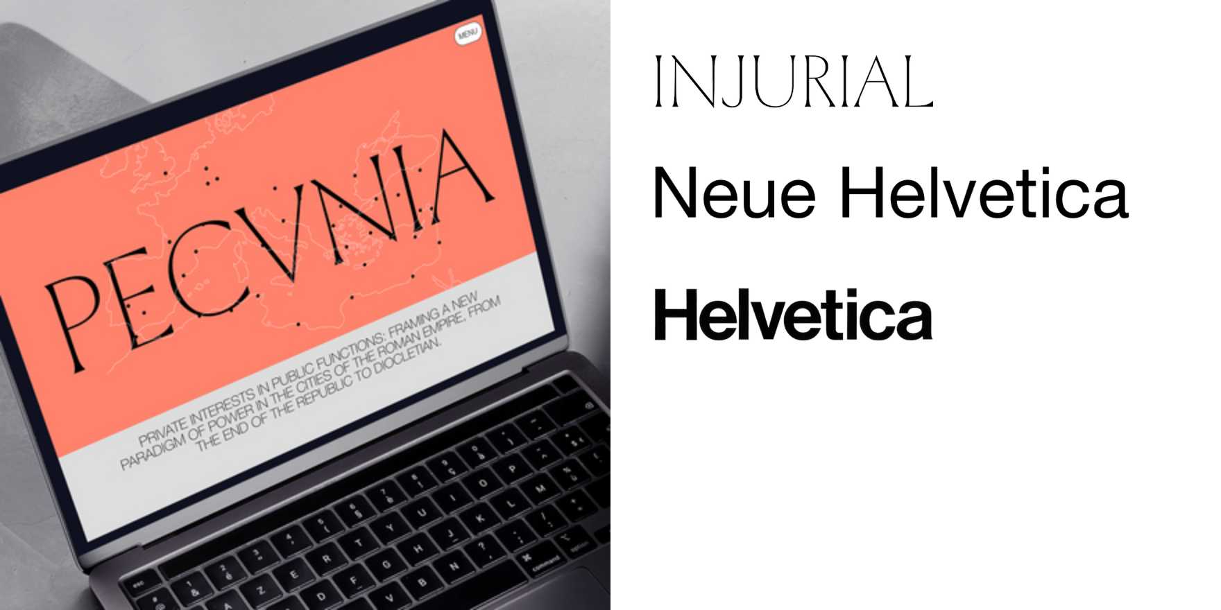 PECUNIA website - Fonts In Use