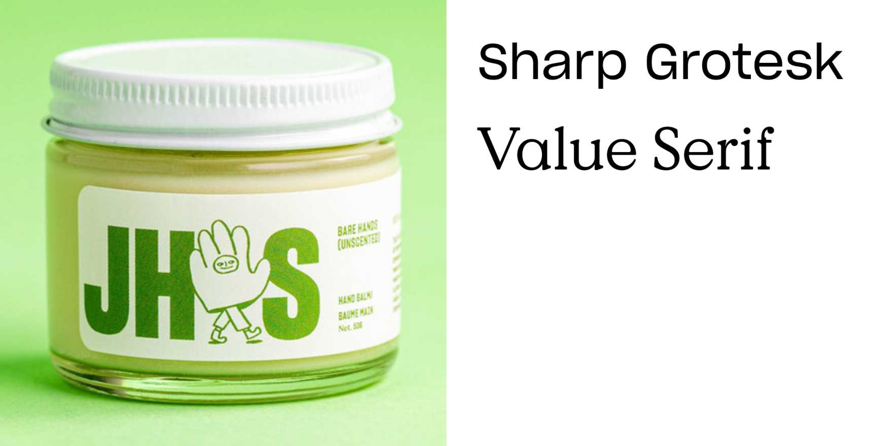 Just Hand Stuff packaging - Fonts In Use