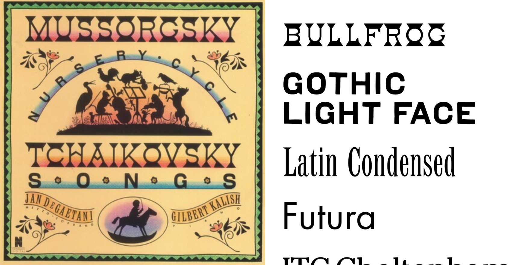 Jan DeGaetani & Gilbert Kalish – Mussorgsky: Nursery Cycle ...