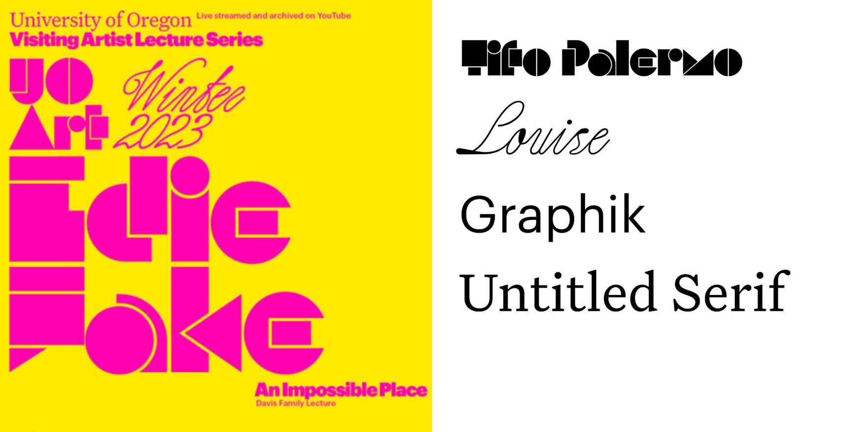 University of Oregon, Visiting Artist Lecture Series, Fall 2022 ...