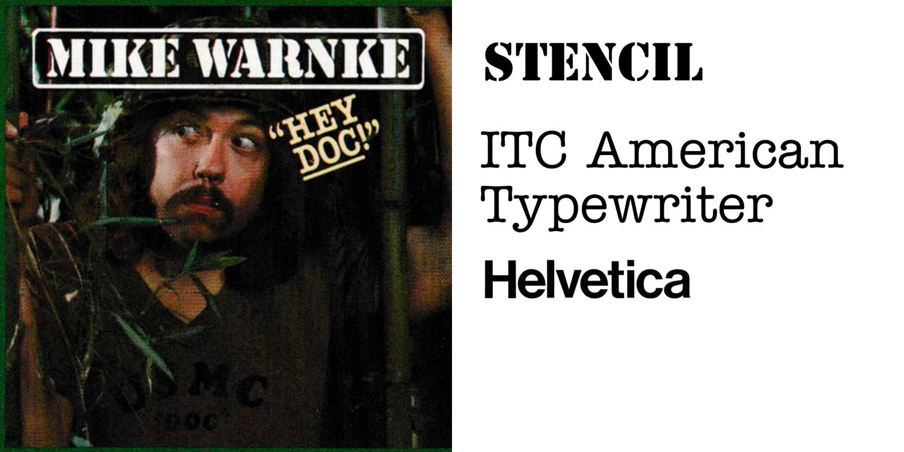 Mike Warnke – “Hey Doc!” cassette insert - Fonts In Use