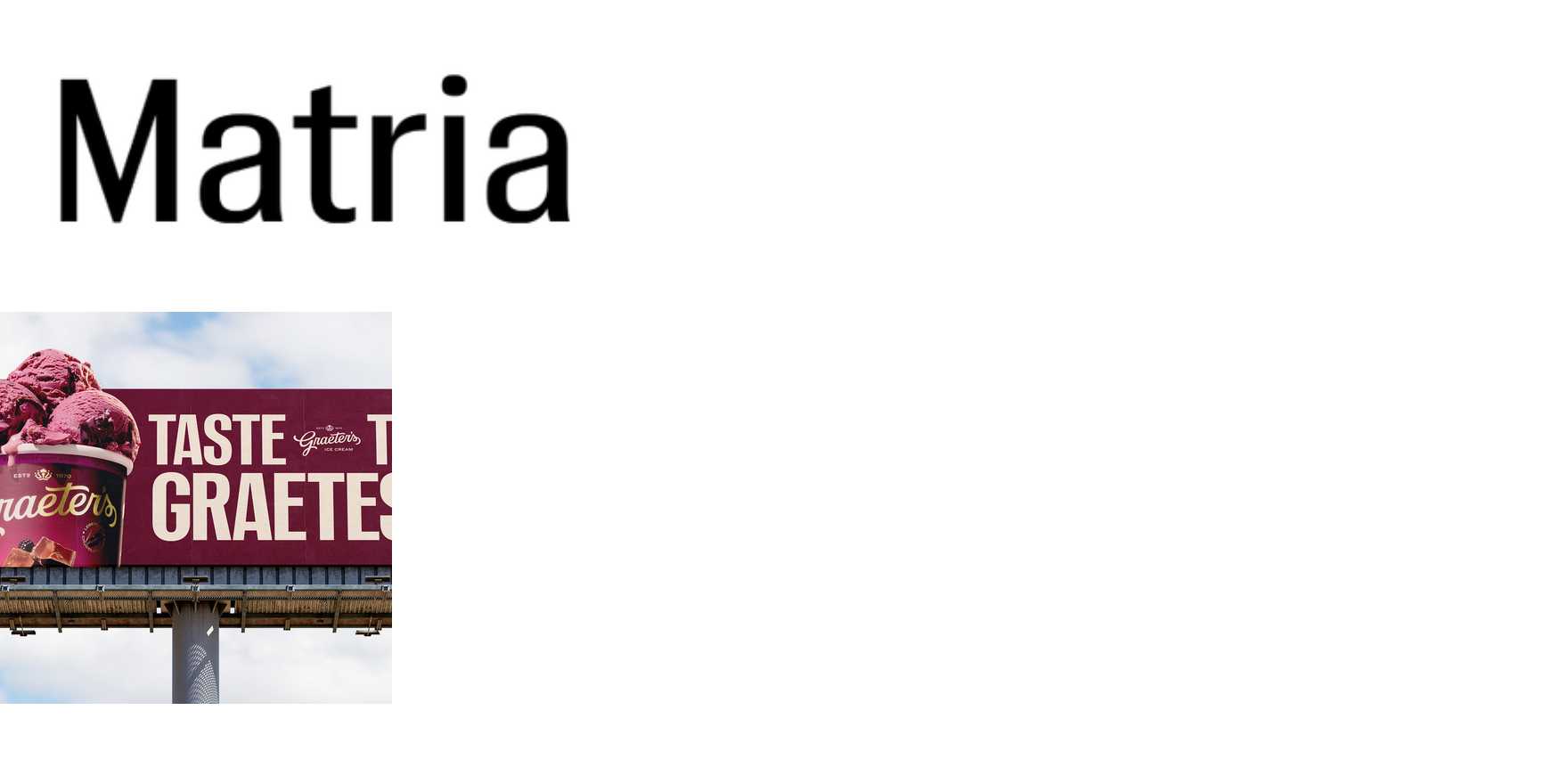 Matria (Plau) in use - Fonts In Use