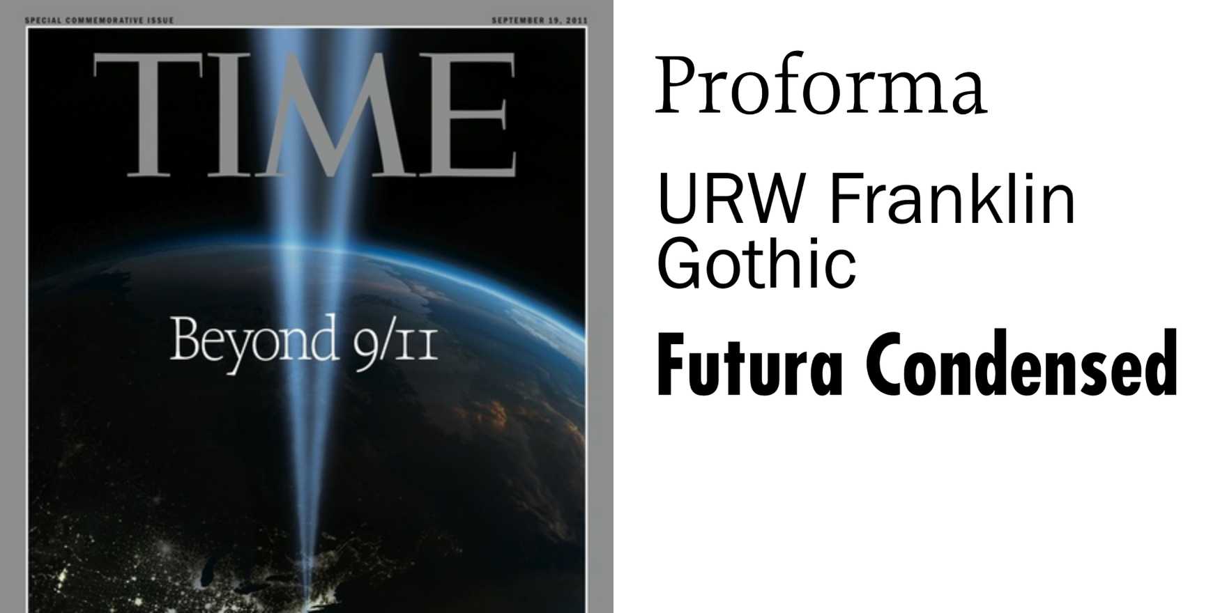 TIME, 9/11 10th Anniversary Special Issue - Fonts In Use