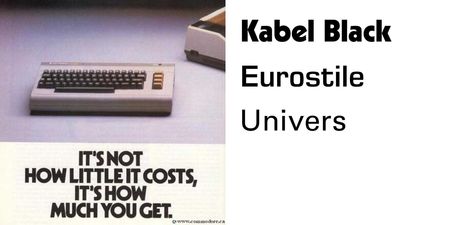 Commodore 64 magazine advertising - Fonts In Use