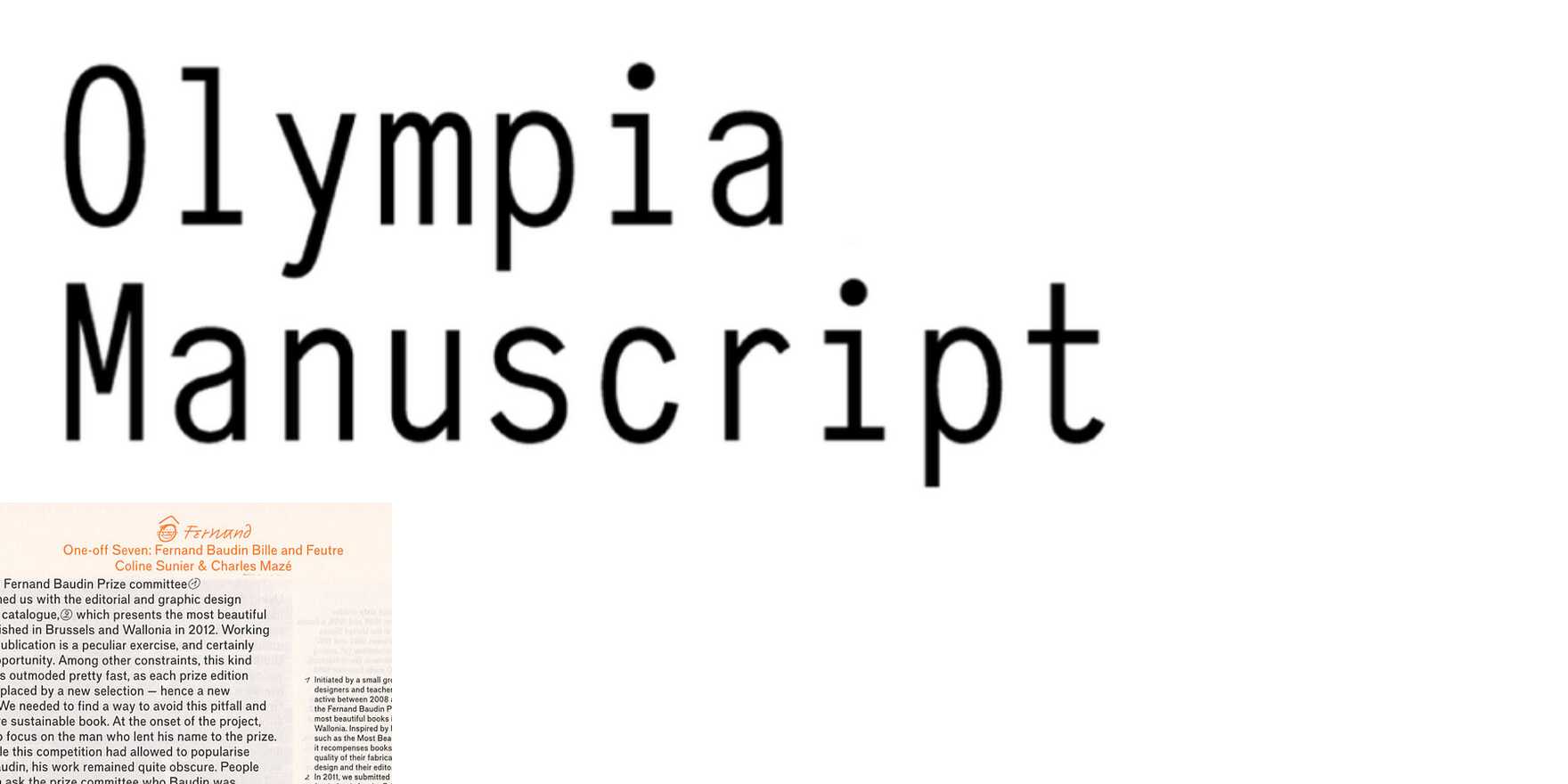 Olympia Manuscript No. 4 in use - Fonts In Use