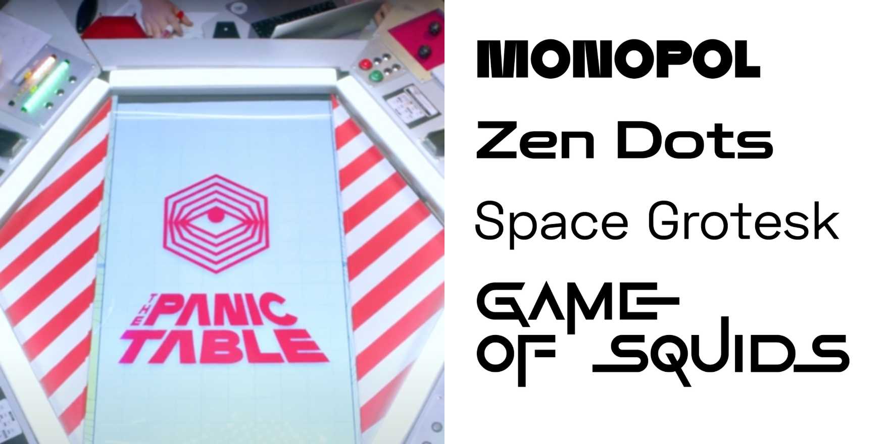 The Panic Table identity and title sequence - Fonts In Use