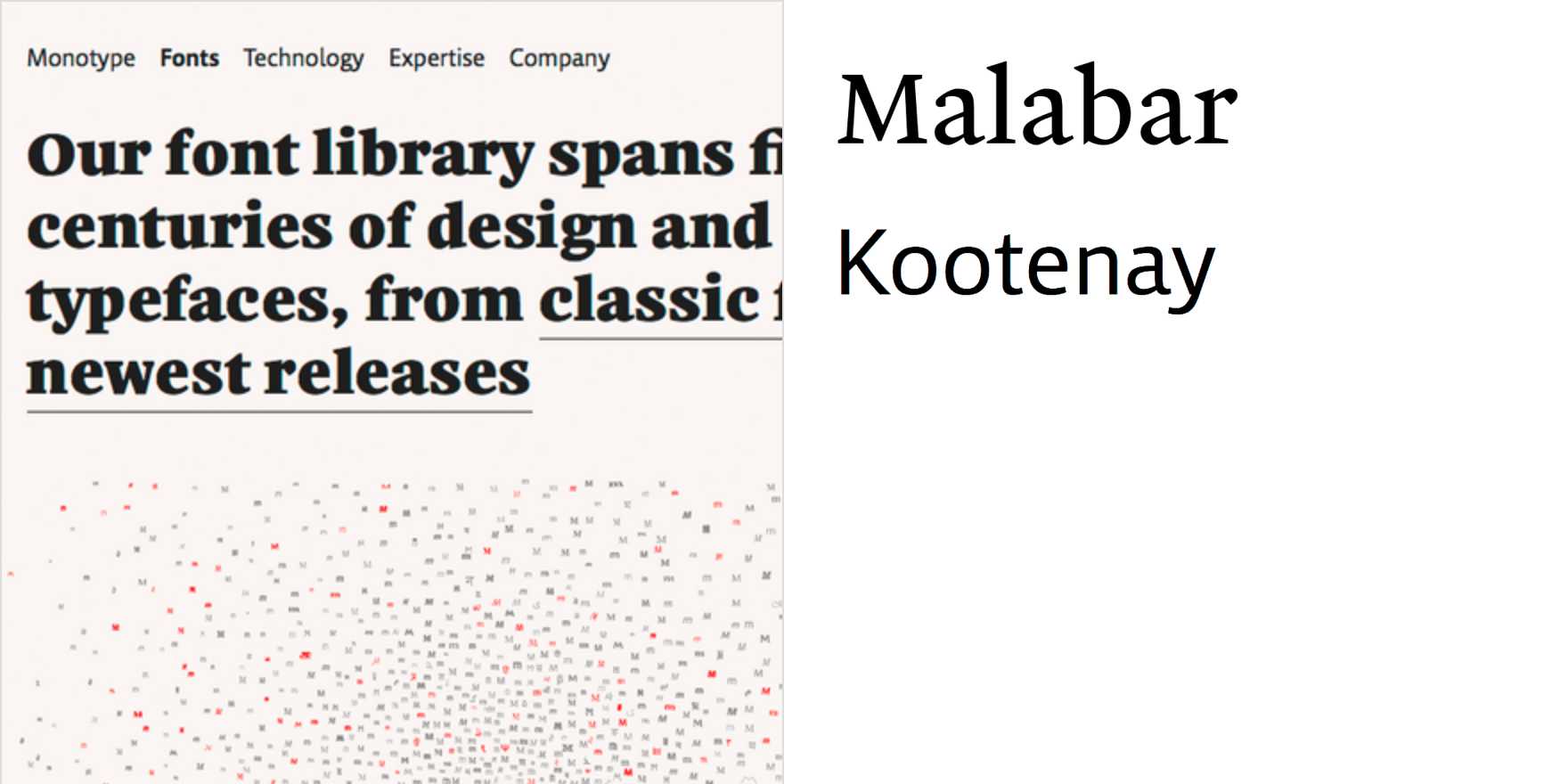 Monotype website - Fonts In Use