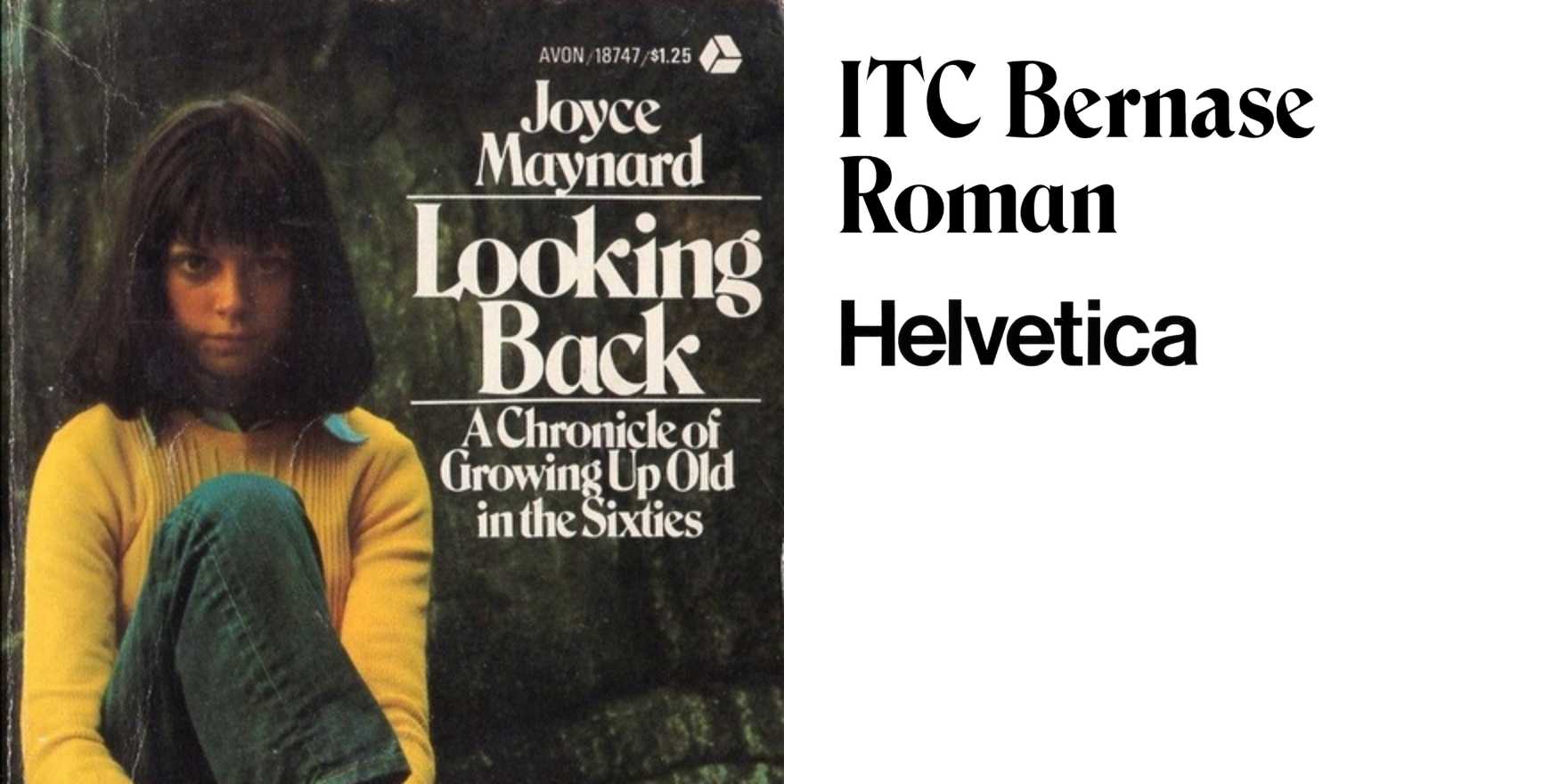Looking Back by Joyce Maynard (Avon) - Fonts In Use