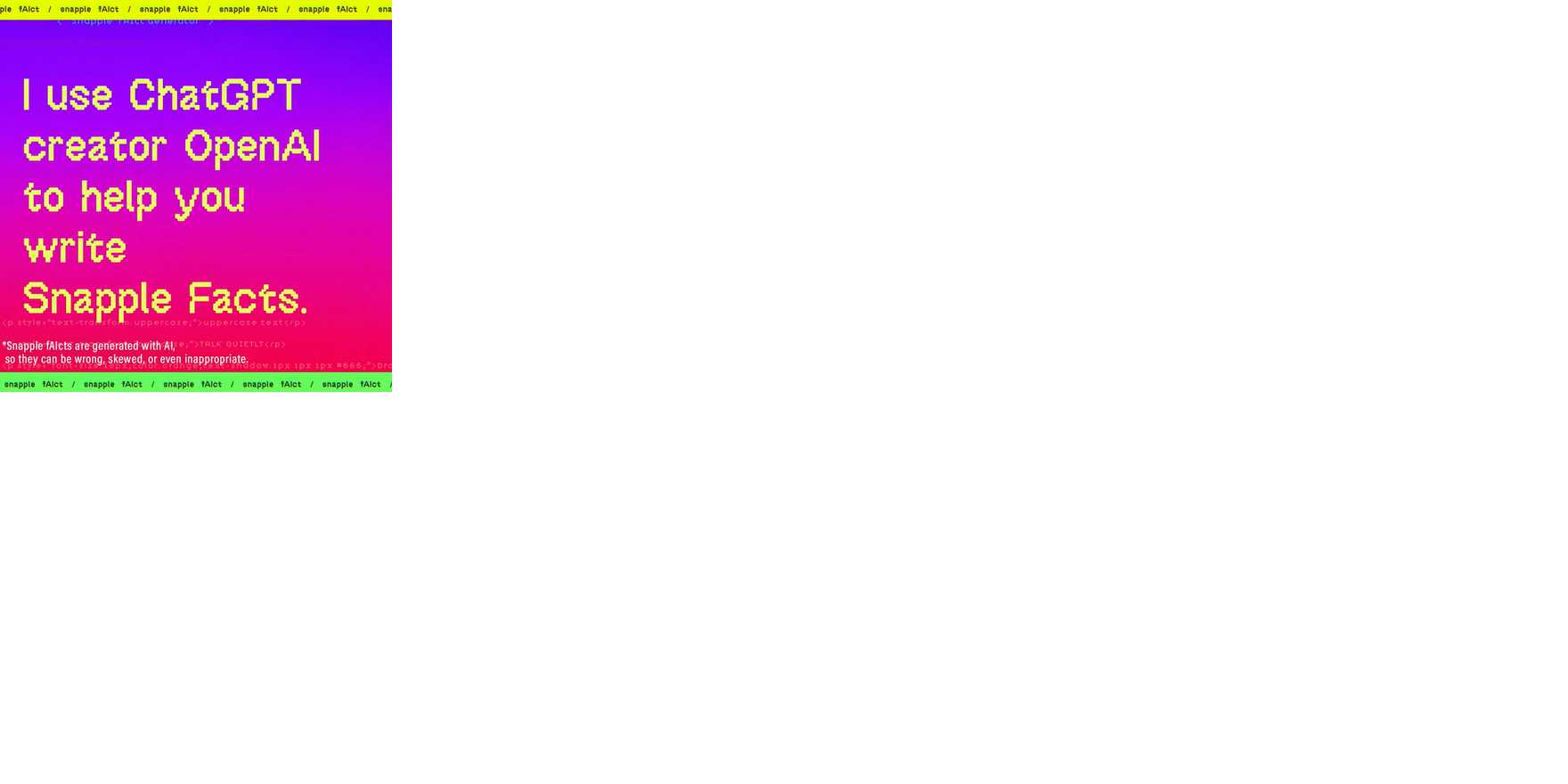 Snapple - Fonts In Use