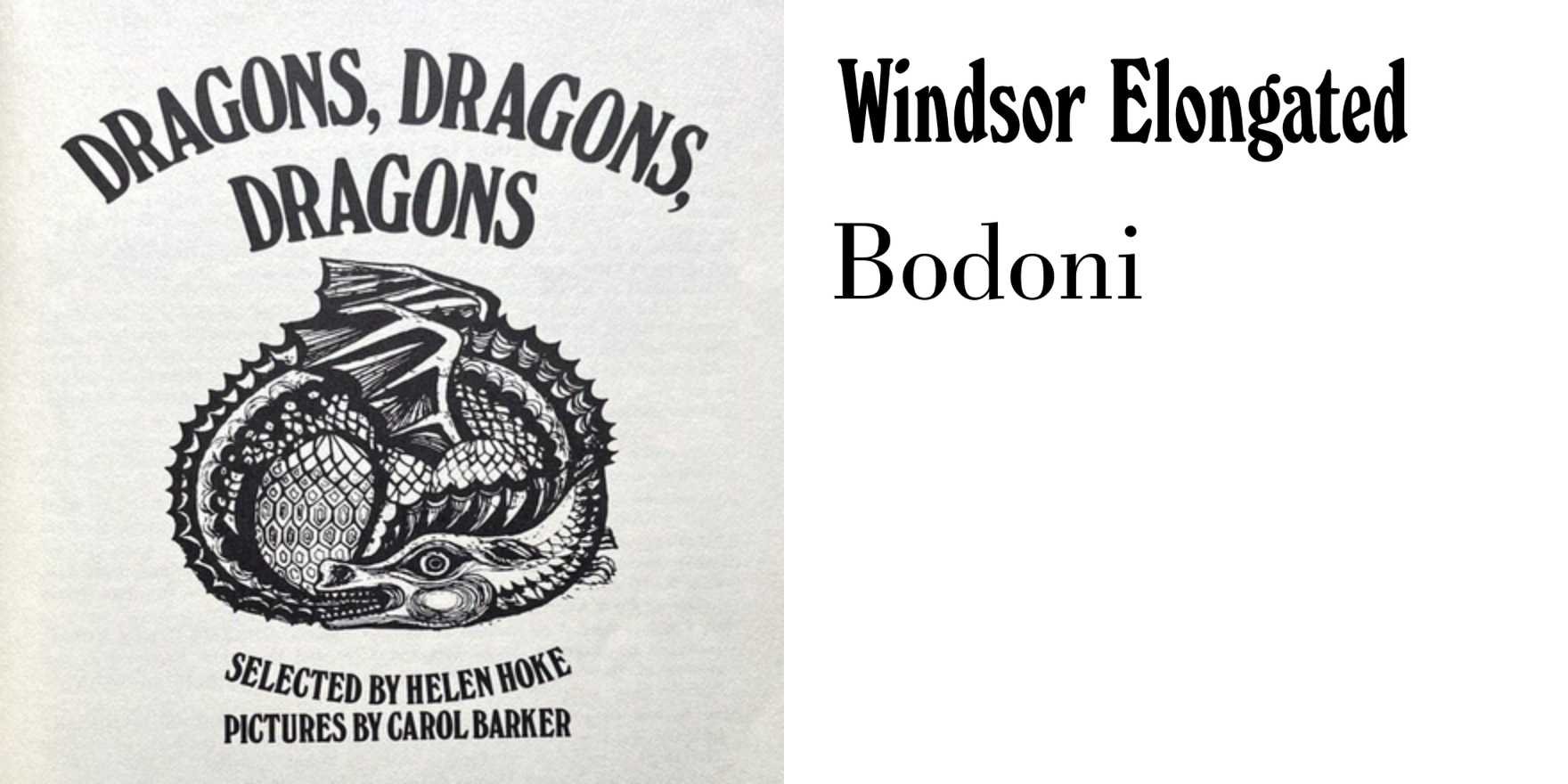 Dragons, Dragons, Dragons by Helen Hoke (ed.) - Fonts In Use