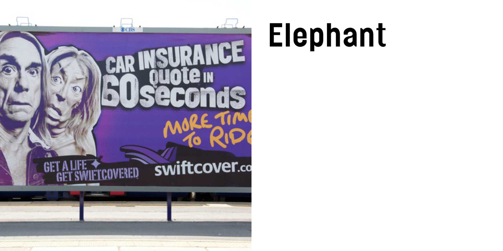 Swiftcover Iggy Pop ad campaign - Fonts In Use