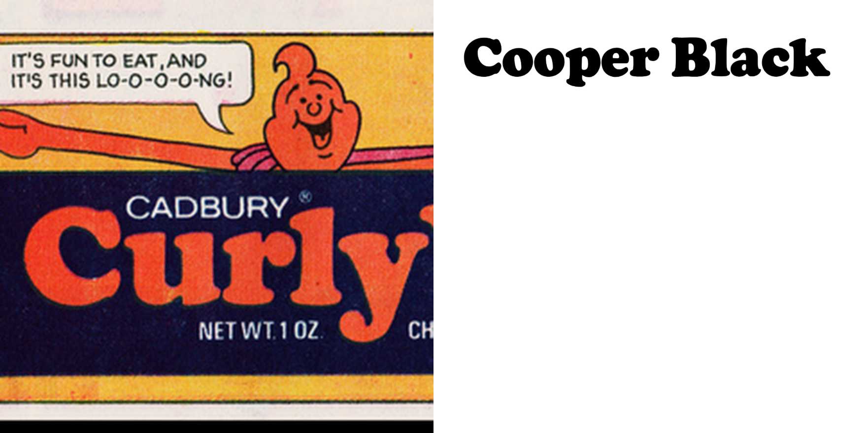 Cadbury Curly Wurly, US Edition - Fonts In Use