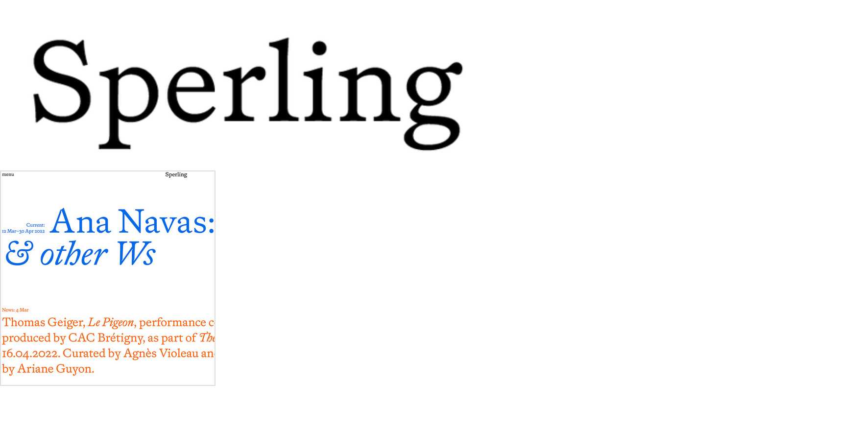 Sperling in use - Fonts In Use