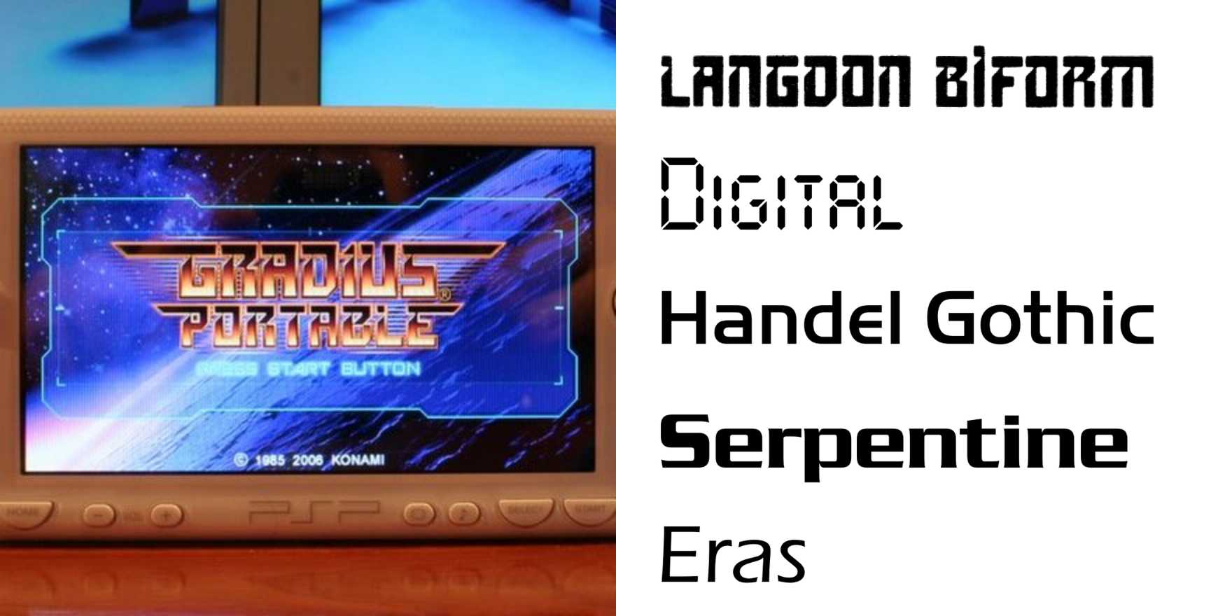 Gradius video games - Fonts In Use