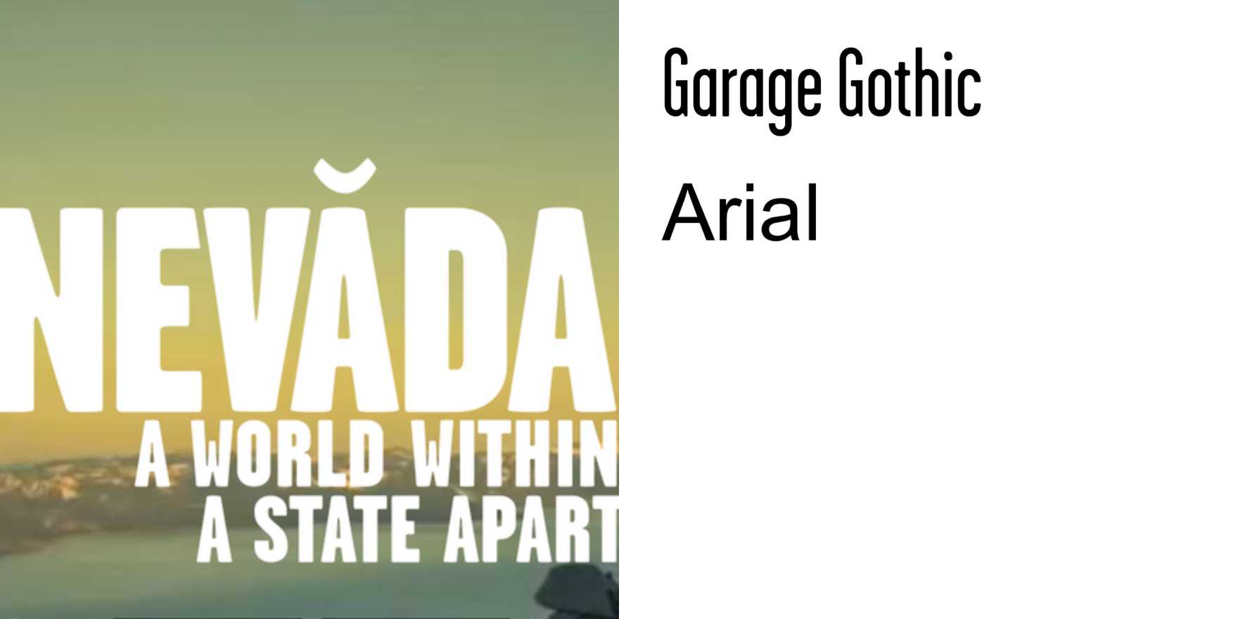 Travel Nevada website - Fonts In Use