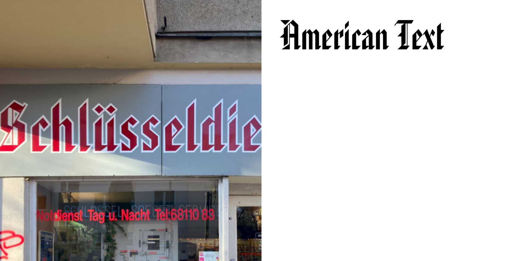 Schlüsseldienst Edgar Klang sign - Fonts In Use