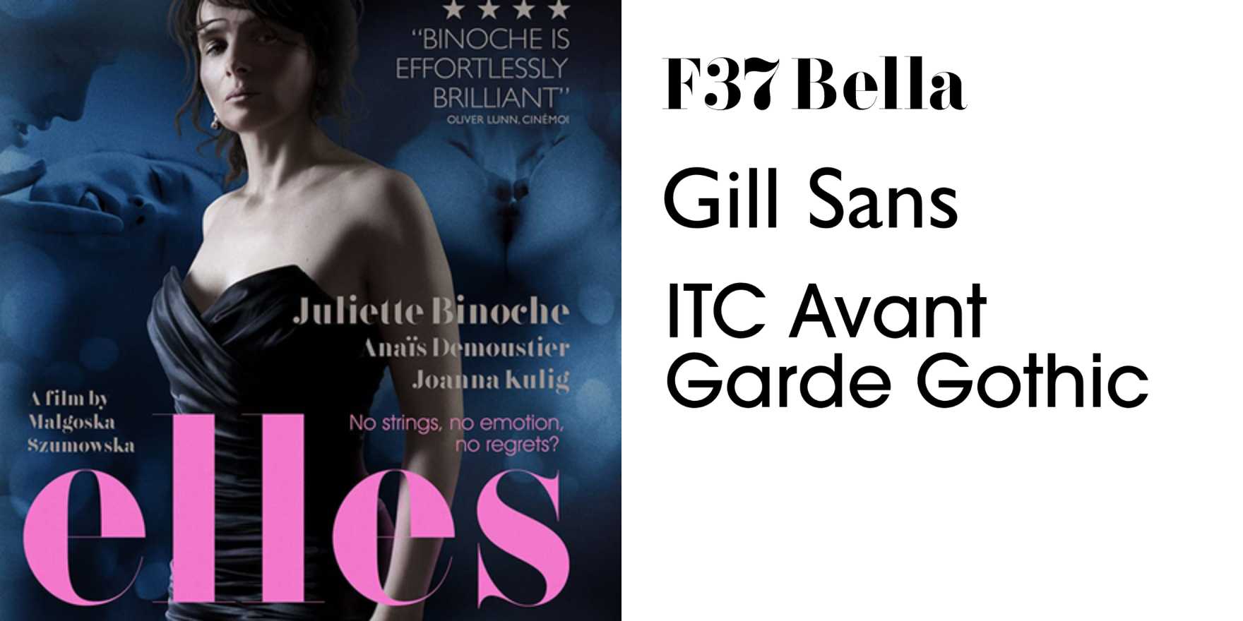 Elles (2011) movie poster and Blu-ray Disc cover - Fonts In Use