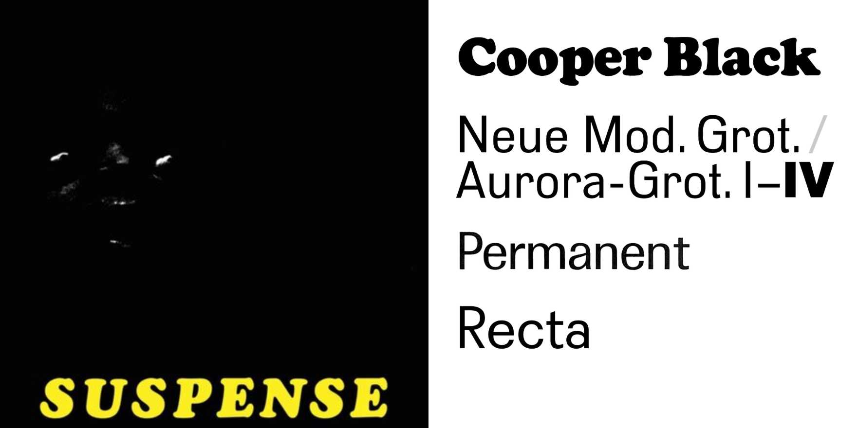 Piero Umiliani – Suspense album art - Fonts In Use