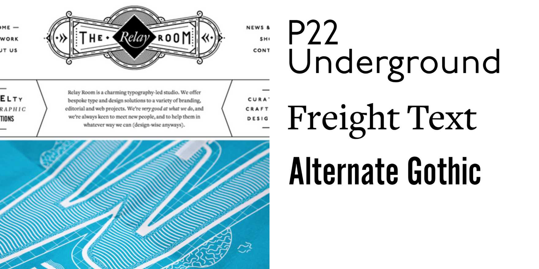 Relay Room website - Fonts In Use