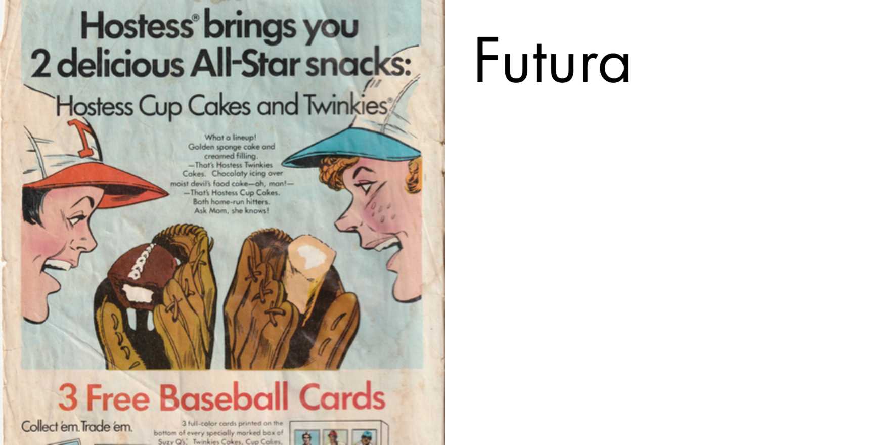 Hostess All-Star Baseball Cards advertisement - Fonts In Use