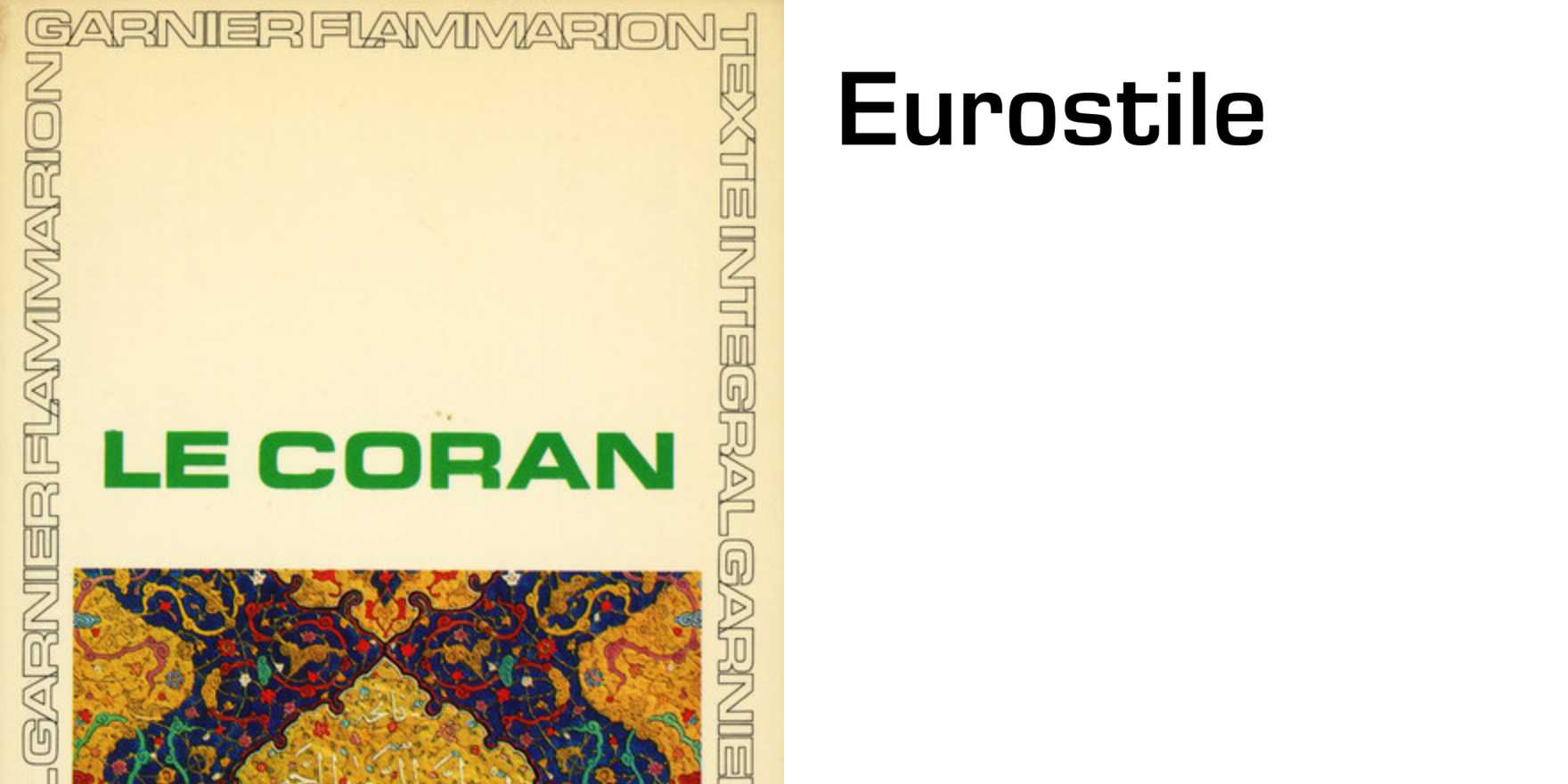 Garnier-Flammarion 237: Le Coran - Fonts In Use