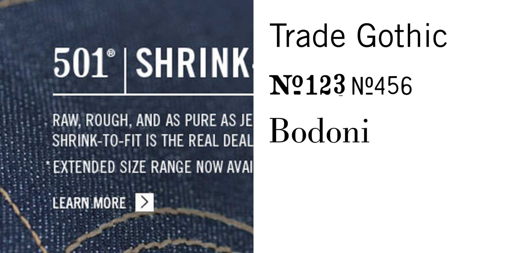 Levis.com - Fonts In Use