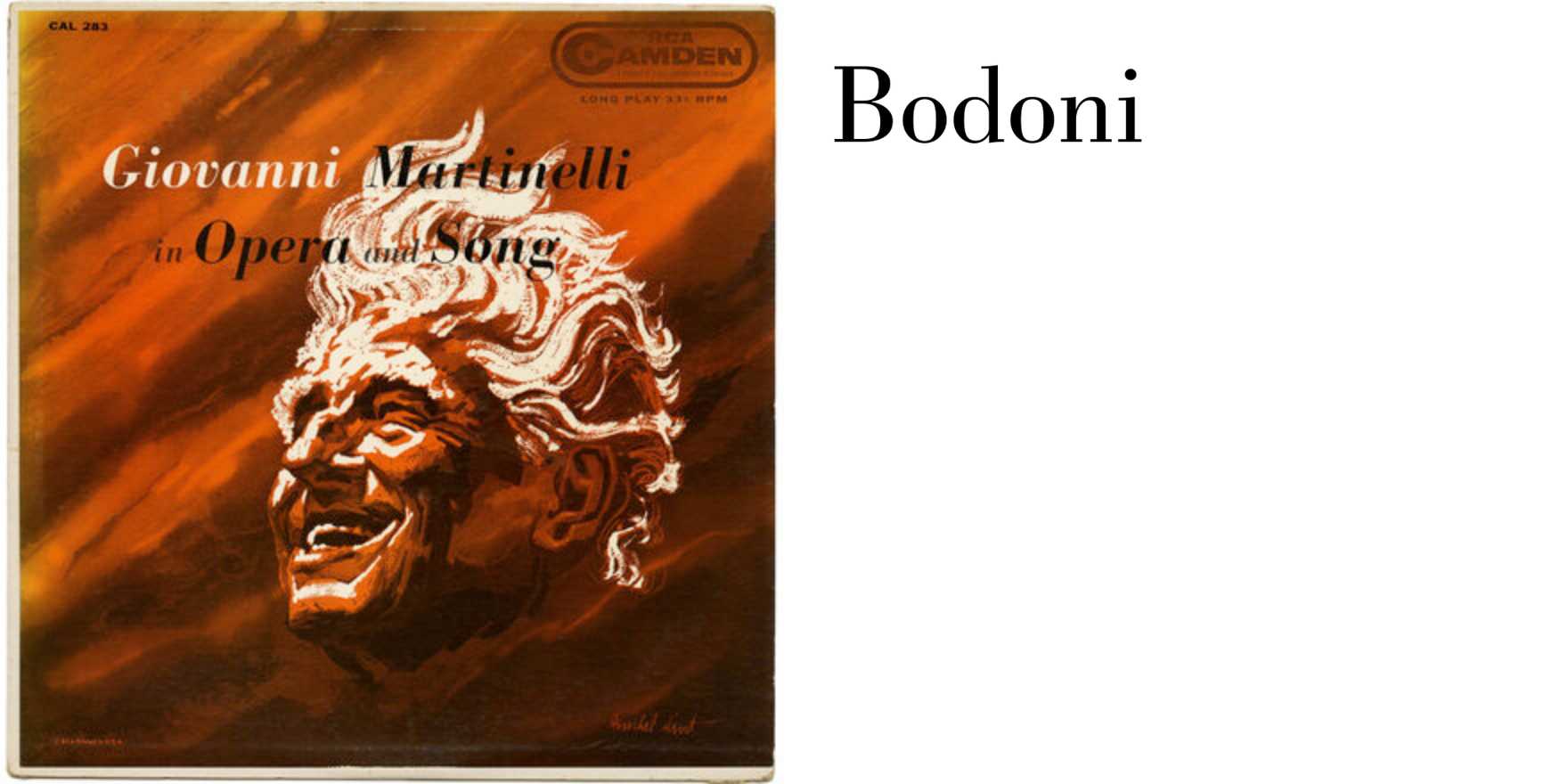 Giovanni Martinelli – In Opera and Song album art - Fonts In Use