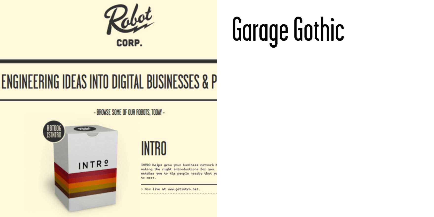 Robot Corp - Fonts In Use
