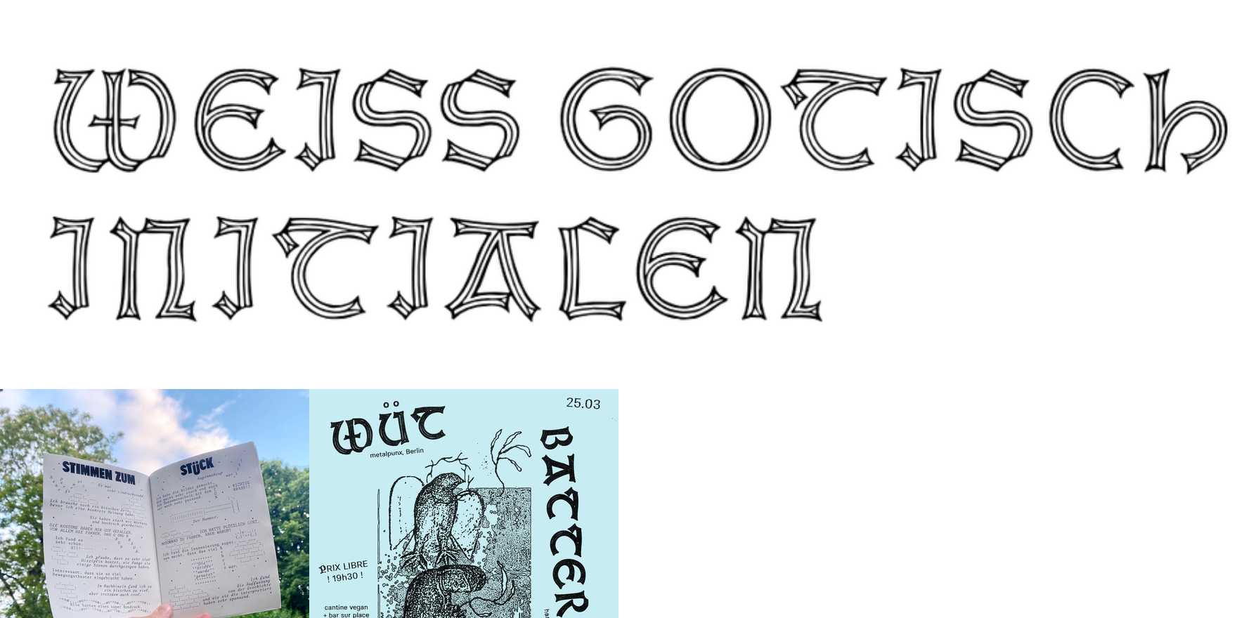 Weiß-Gotisch Initialen in use - Fonts In Use