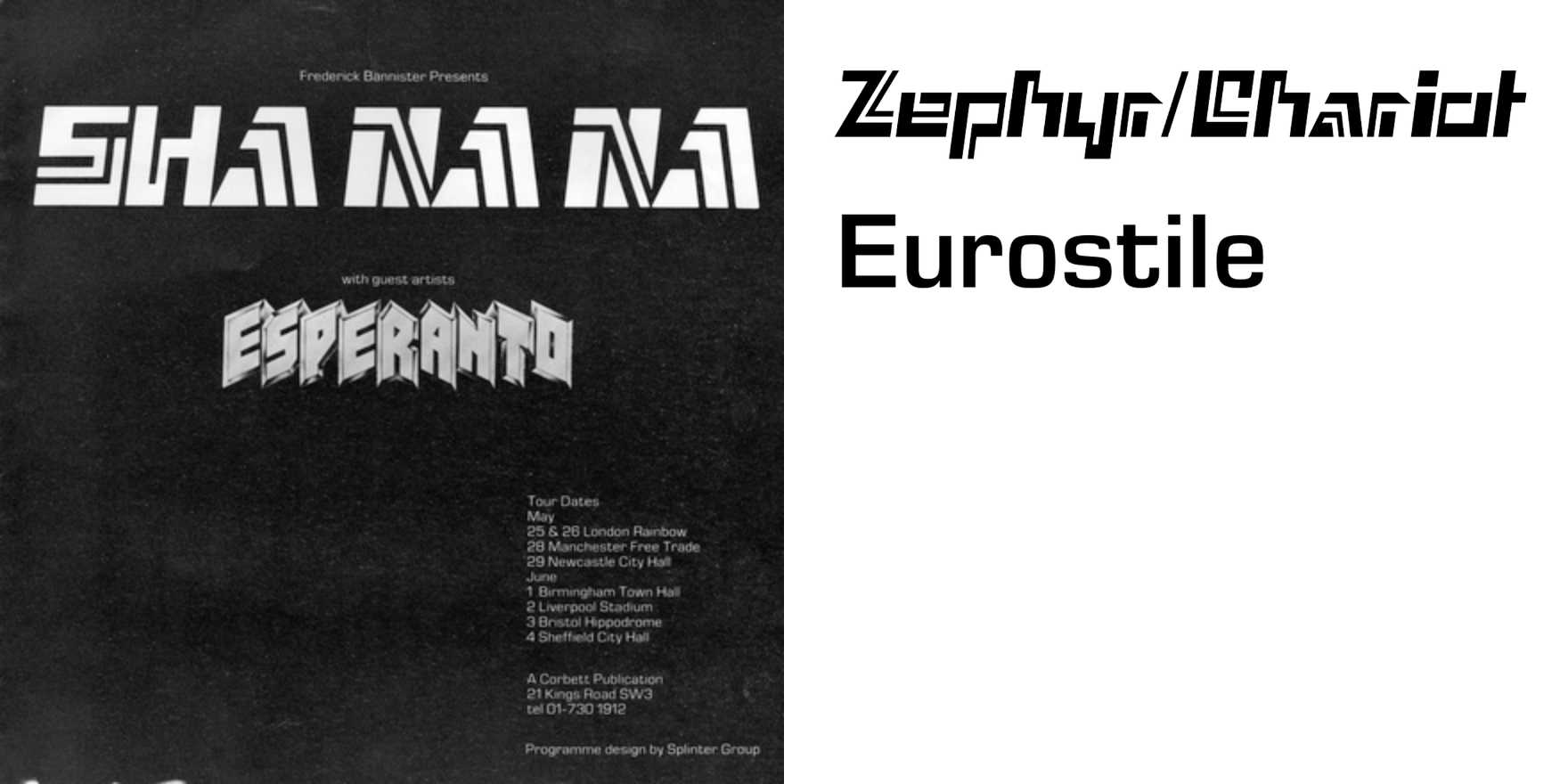 Sha Na Na tour program (1973) - Fonts In Use