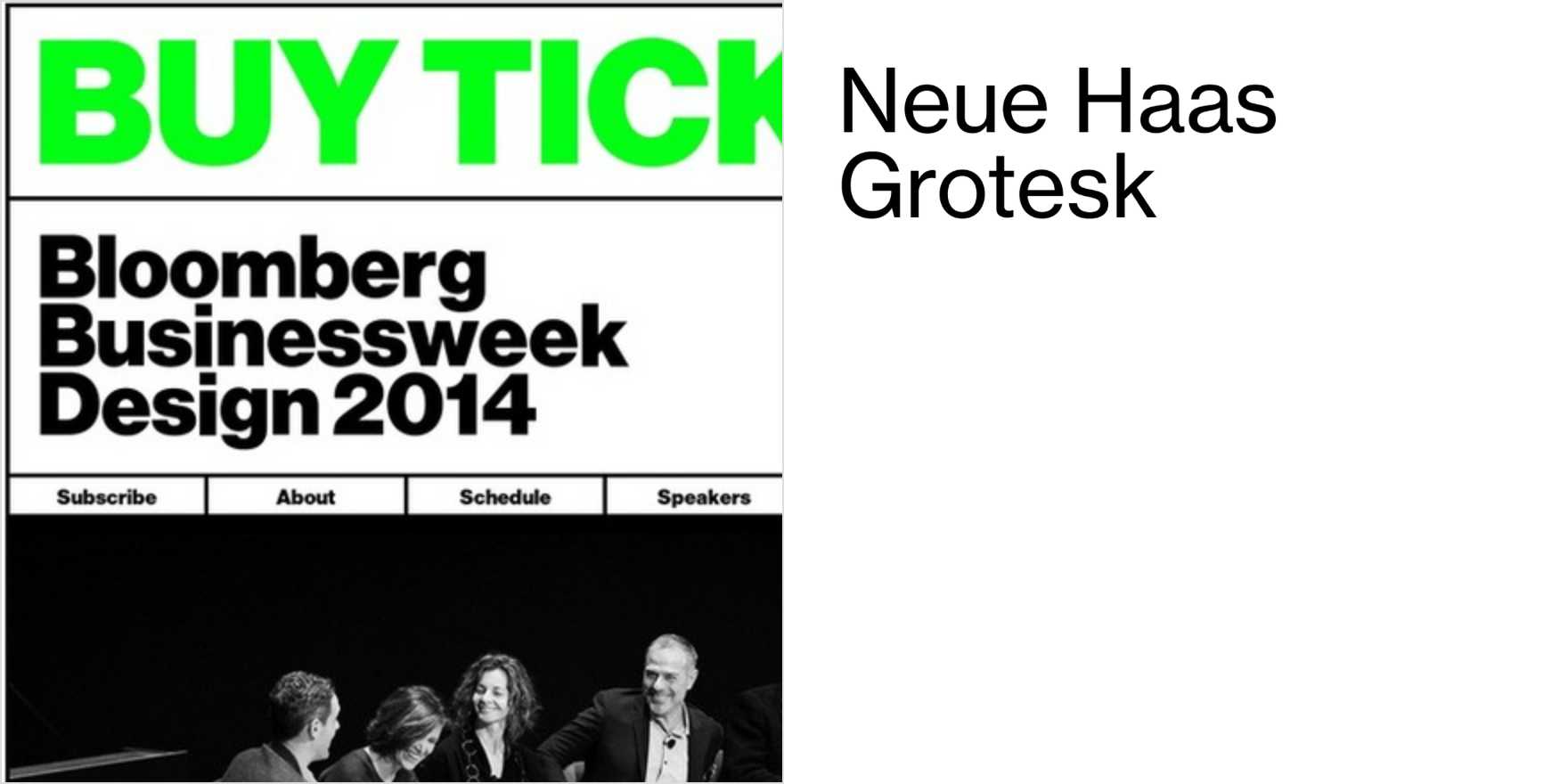 Bloomberg Businessweek Design Conference 2014 website - Fonts In Use