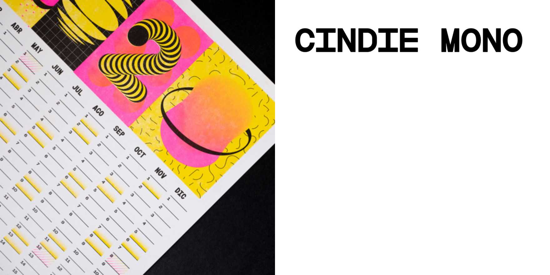 Calendar 2020 (Risograph print) - Fonts In Use