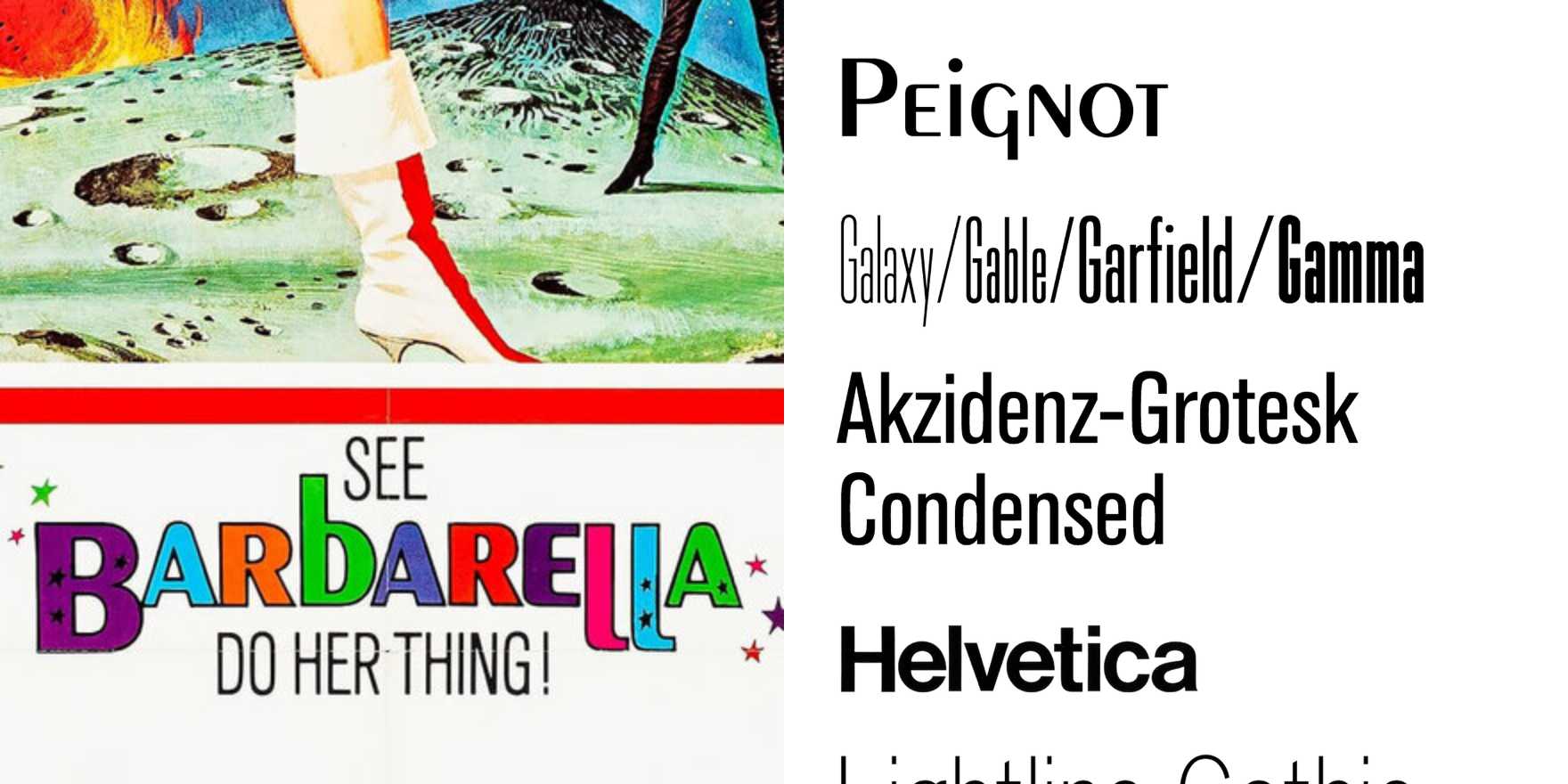 Barbarella movie posters - Fonts In Use