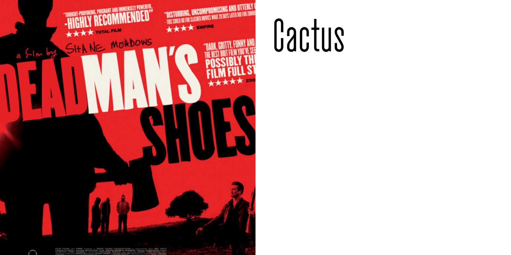 Dead Man’s Shoes movie logo and poster - Fonts In Use