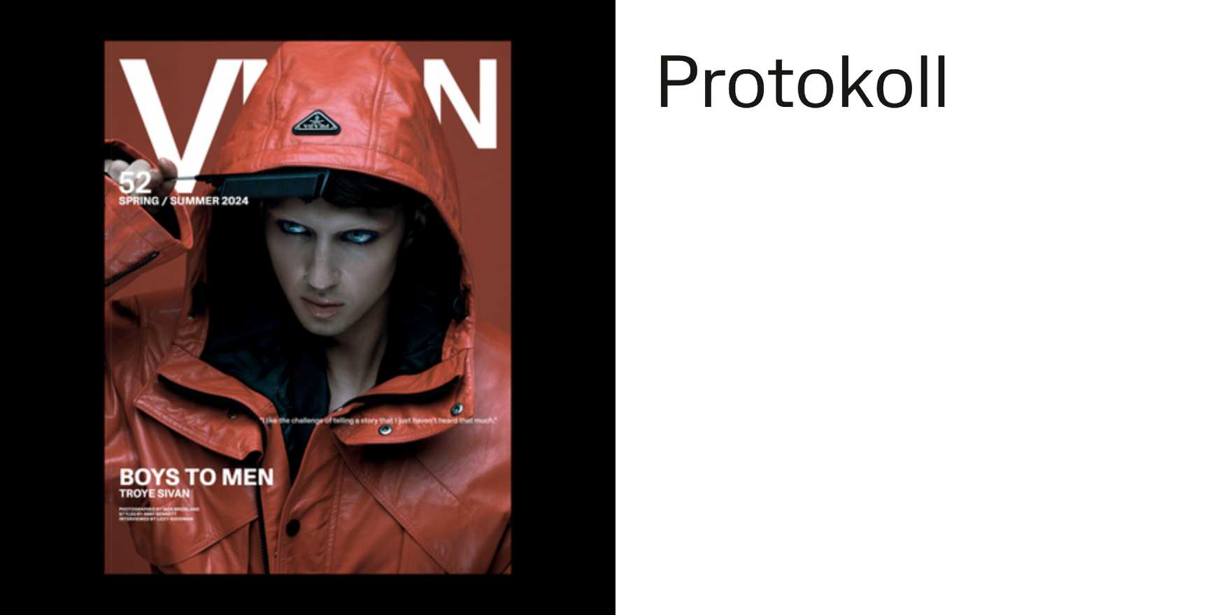 VMAN magazine, issue 52, “Boys to Men” - Fonts In Use