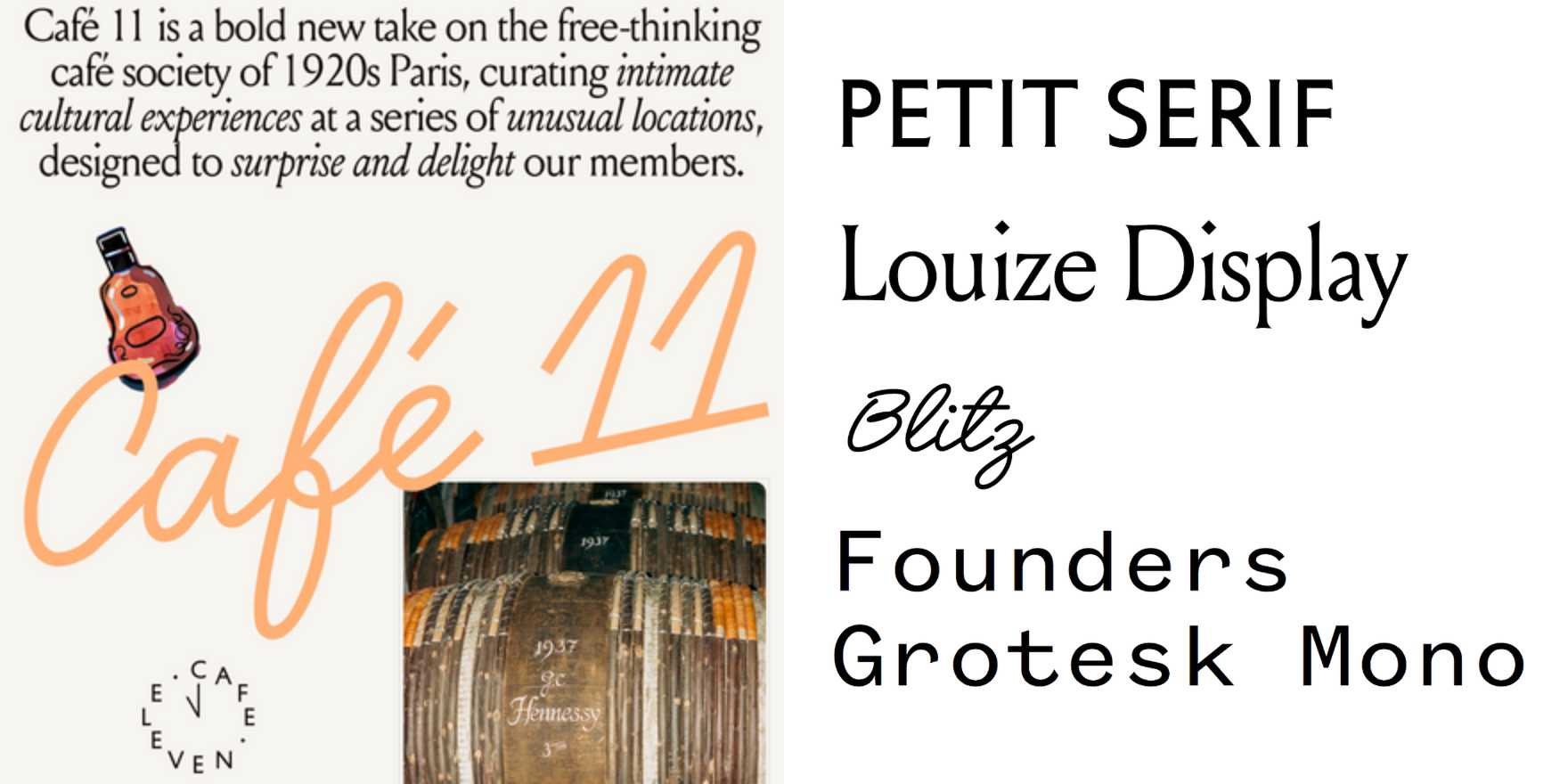 Café 11 - Fonts In Use