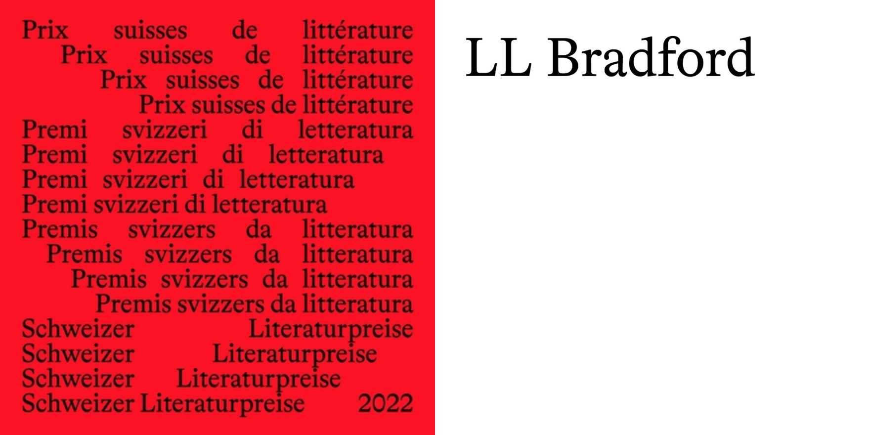 Swiss Literature Awards 2020–2022 - Fonts In Use