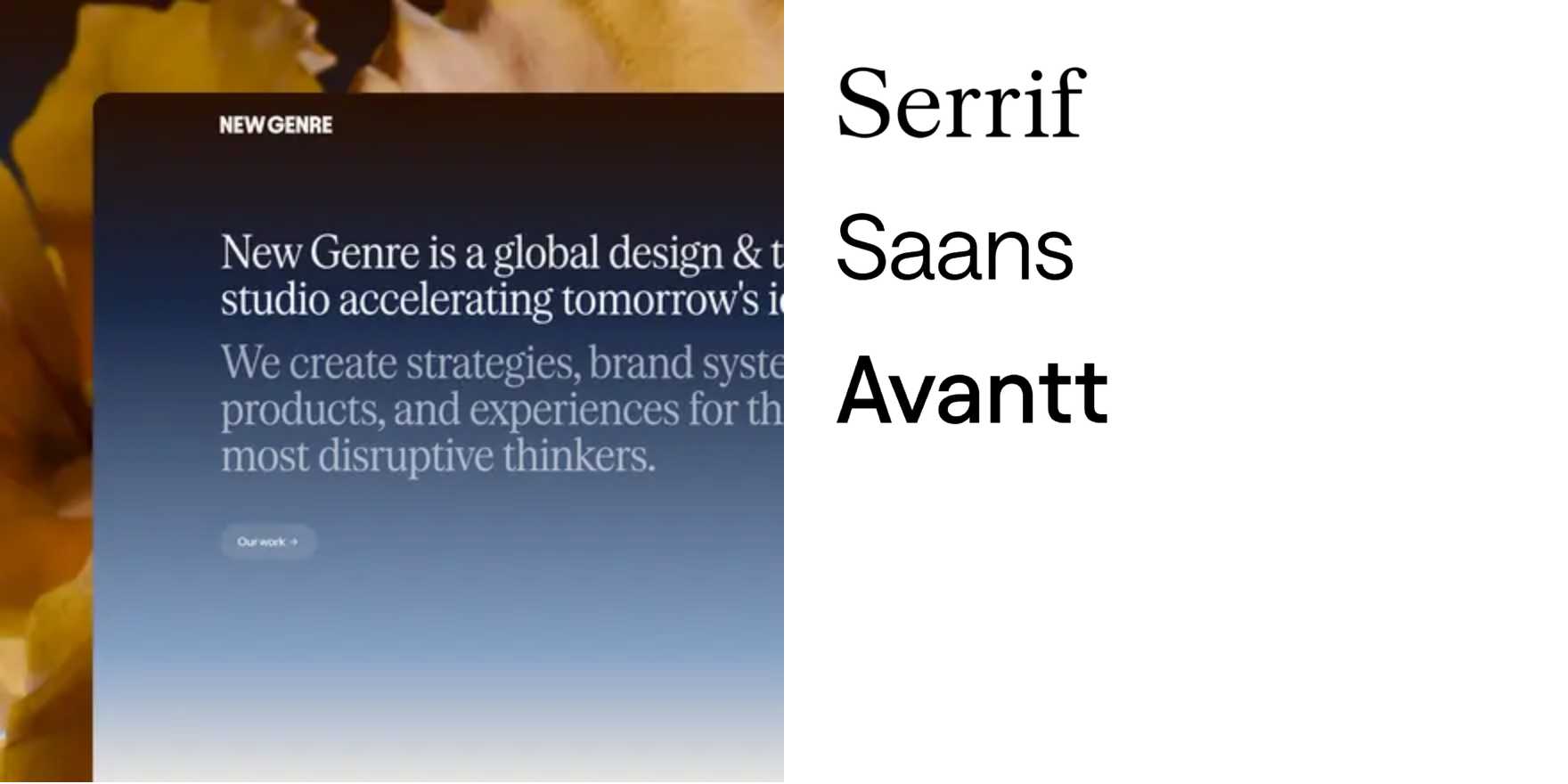 New Genre logo and website - Fonts In Use
