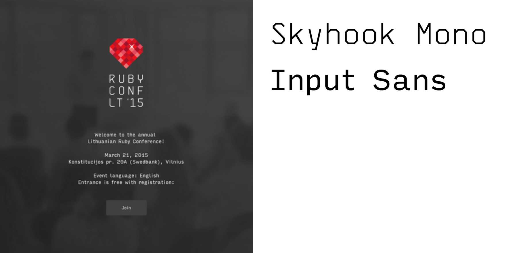 Ruby Conf LT ’15 - Fonts In Use